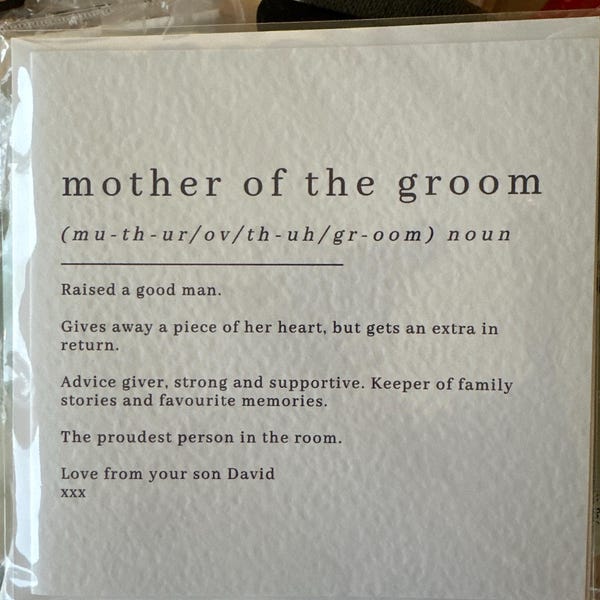 Godmother Definition Greeting Card Personalised Card for Godparent ...