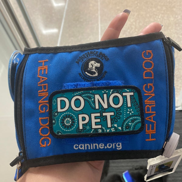 Working Dog Do Not Pet Double Sided Leash Wrap Pink Dog Patch Set With ...