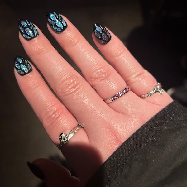 Fairy Wings Press on Nails | Cottagecore Nails | Iridescent Nails ...