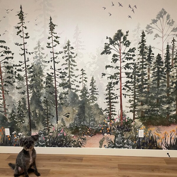 Large Wall Tree Forest Decal Nursery Birch Sticker Removable (7 Feet ...