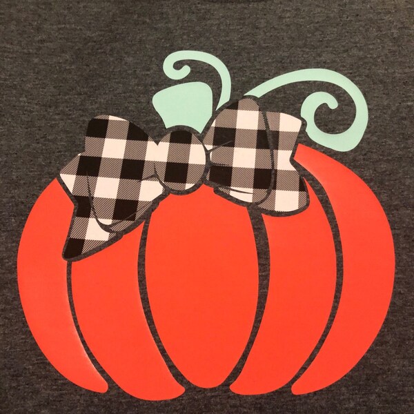 Plaid Bow Pumpkin Svg, Halloween Svg, Pumpkin Svg, Black and White ...