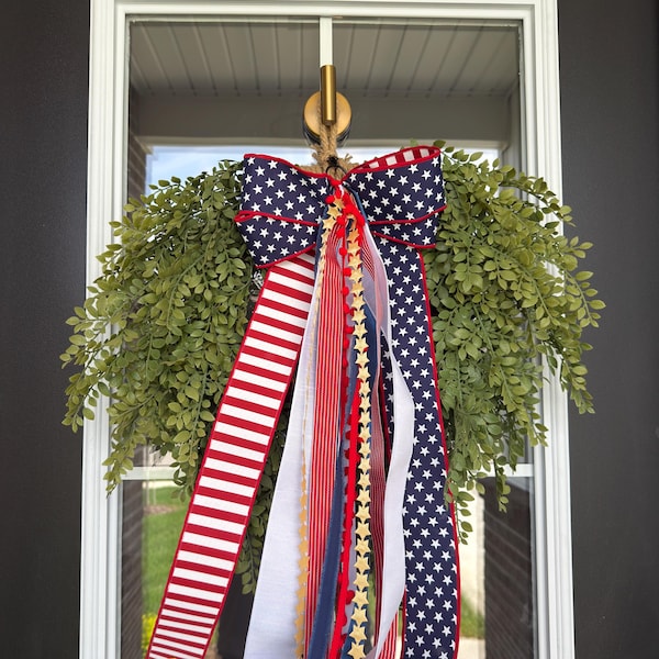 Fourth of July Ribbon Set for Wreath With Bow—“starry Stripes”—ribbons ...