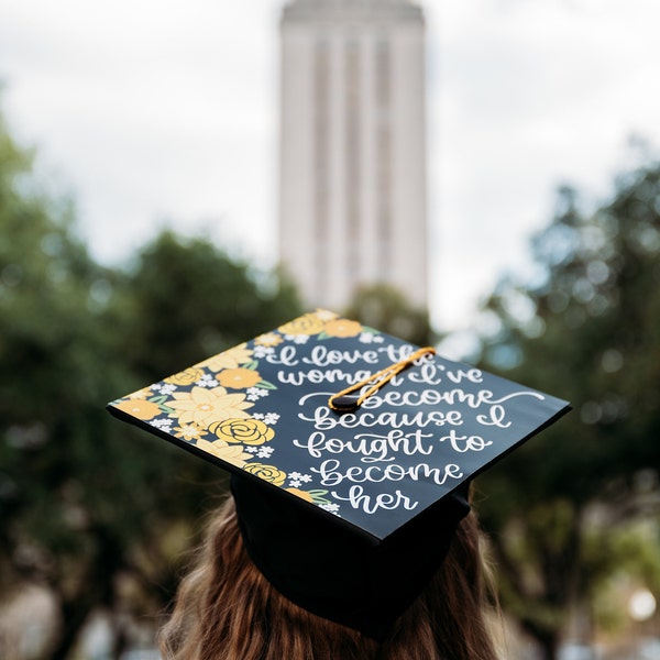 Grad Cap Topper Graduation Gift Tassel Custom Grad Quote Grad Cap ...