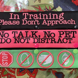 1 No Talk, No Pet, Do Not Distract, Leash Sleeve, Snap On, 2 Lines of ...