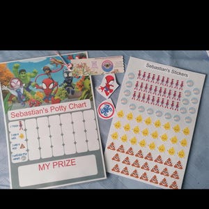 Personalised Potty Training / Reward Chart and Stickers, Sticker Sheets ...