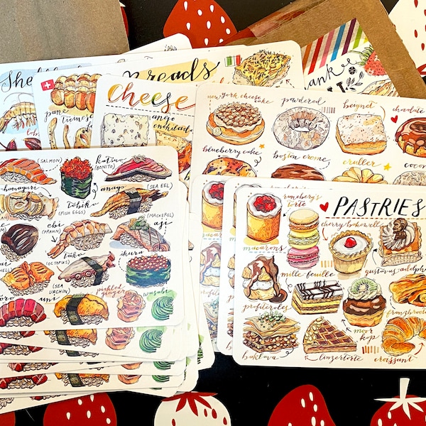 Pastries Postcard. - Etsy