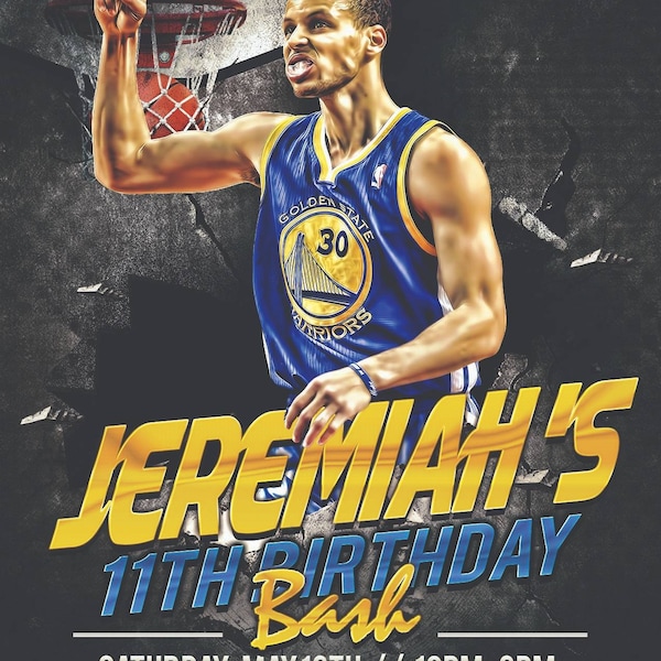 Steph Curry Invitation - Stephen Curry - Golden State Invite - Golden ...