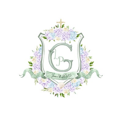 Custom Wedding Monogram Logo, Wedding Monogram, Watercolor Monogram ...