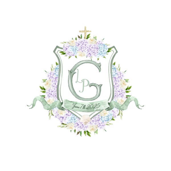 Custom Wedding Monogram Logo, Wedding Monogram, Watercolor Monogram ...