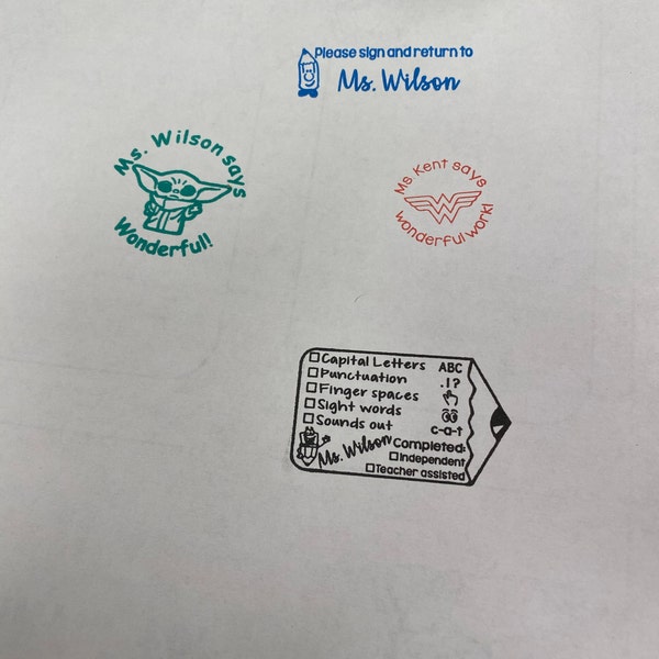 Custom Checklist Stamps,personalized Teacher Stamp Pre-inked Stamp ...