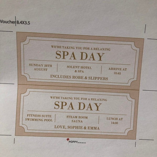 Spa Day Voucher - INSTANT DOWNLOAD - EDITABLE Text - Printable, Spa ...