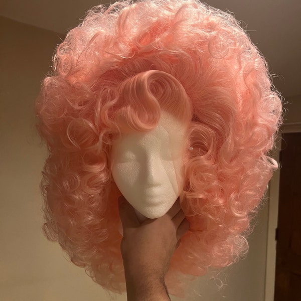 Big Blonde Curly Volume Wig With Hand-sewn Hairline for Drag, Burlesque ...