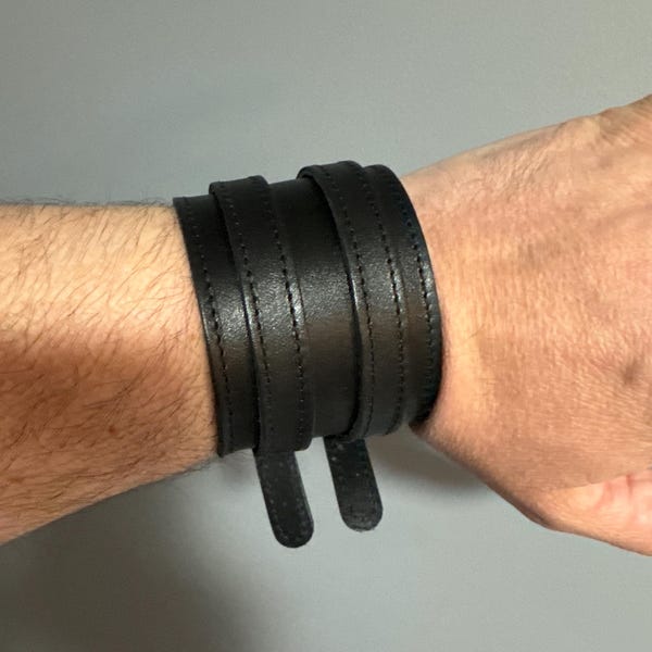 Leather Stud Double Wrap Cuff Band Compatible With Samsung and Other ...