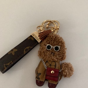 Cute Puddle Toy Puddle Teddy Bear Poodle Keychain Bag Charm | Etsy