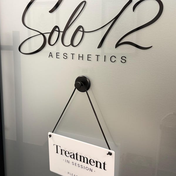 Hanging Acrylic Sign & Black Metal Chain (D9) - 11.5x7" Custom Window ...