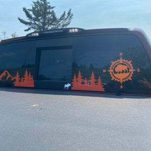 Mountain Wolf Compass Vinyl Decal Sticker Compass Rose | Etsy