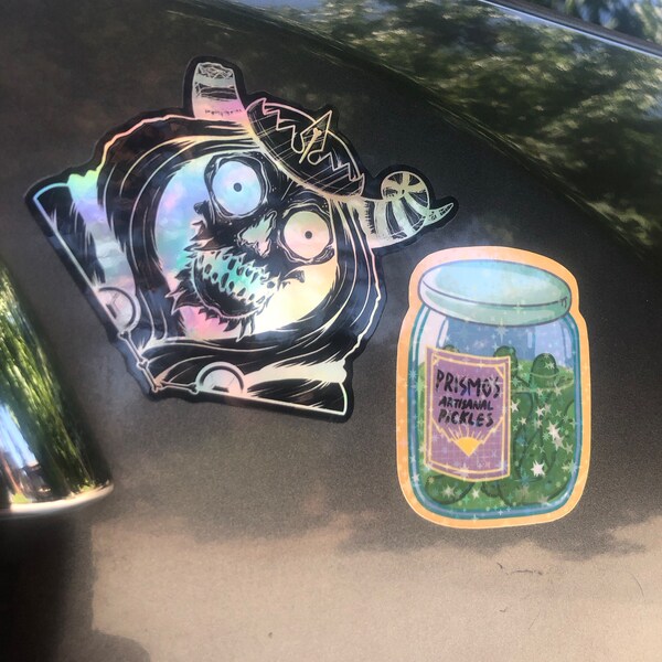 Prismo's Artisanal Pickles Glitter Sticker - Sparkly, Holographic ...