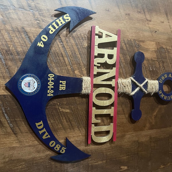Personalized Navy Anchor/anchor Welcome Wreath/navy Moms/anchor Door ...