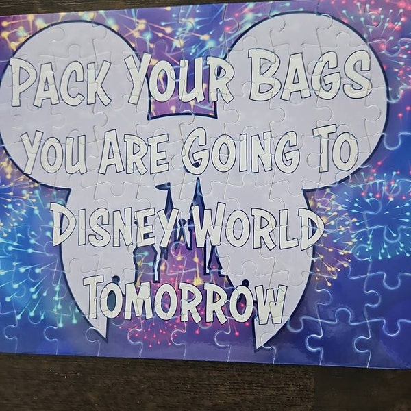 Surprise Disney Trip Reveal Puzzle, Disney Vacation Announcement Puzzle ...