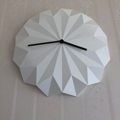 White Origami Wall Clock ELLA - Etsy