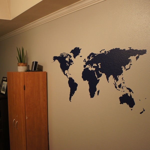 World Map Wall Decal - Map of the World - Removable Map Wall Decal ...