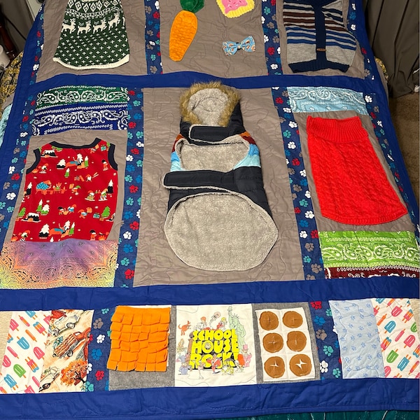 Handmade Memory Quilt From Pet Clothing - Etsy