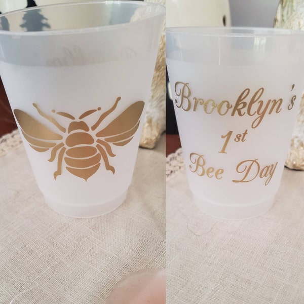 Bee Baby Shower Cups, Gender Reveal Party, Custom Shatterproof Cups ...