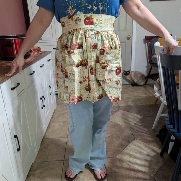 Charming Full Apron of Colorful Baking Accessories and Cakes, Bakers ...