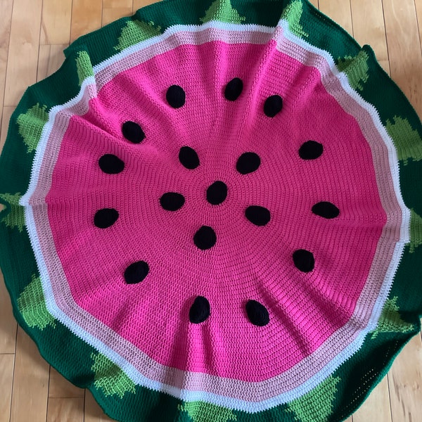 Watermelon Blanket PDF Crochet Pattern Summer Lap Food Blanket Rug - Etsy