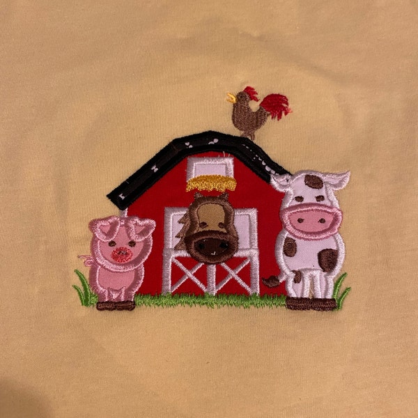 Barn Farm Animals Digital Machine Embroidery Applique Design 5 Sizes ...