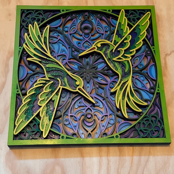 Two Hummingbirds Svg, Multilayer Papercraft Files for Cricut, Layered ...