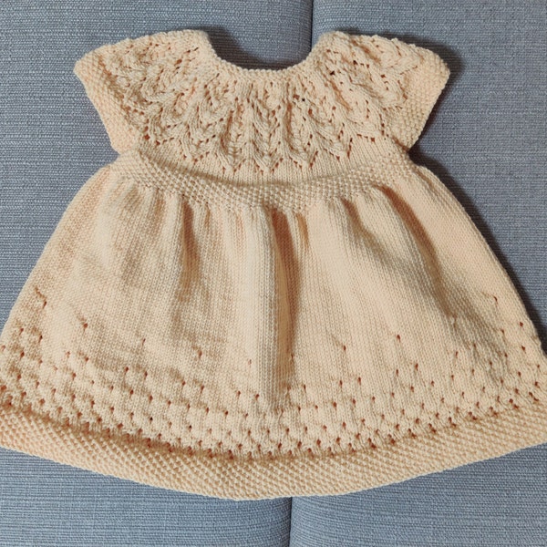 Girls Dress Knitting Pattern - Anya Dress Knitting Pattern - Baby Dress ...