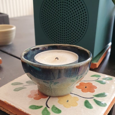 Handmade Ceramic Tealight Holder Small Pottery Tea Light Candle Holder ...