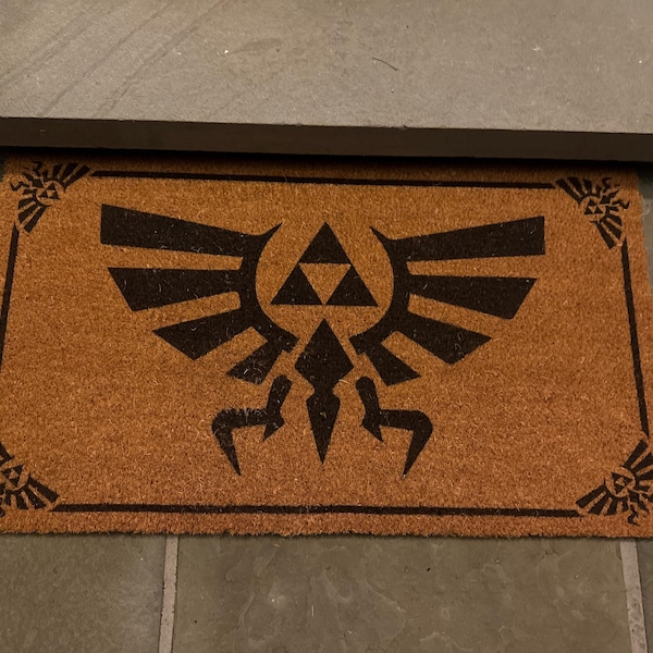 Zelda Inspired Doormat - Land of Hyrule - Unique Zelda Rug - Heroic ...