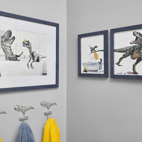 Dinosaur Toilet Print, Quirky T-rex Bathroom Decor, Cute Reptile Animal ...