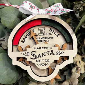 SANTA METER Ornament Customizable SVG Laser Cut Files for - Etsy