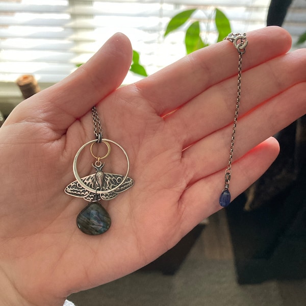 Inverted Crescent Moon With Hummingbird Skull Earrings Sterling Silver ...