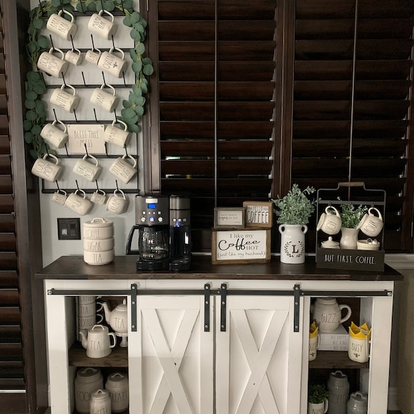 Personalized Coffee Shop Farmhouse Retro Style Wood Sign. 3 Sizes 9 ...