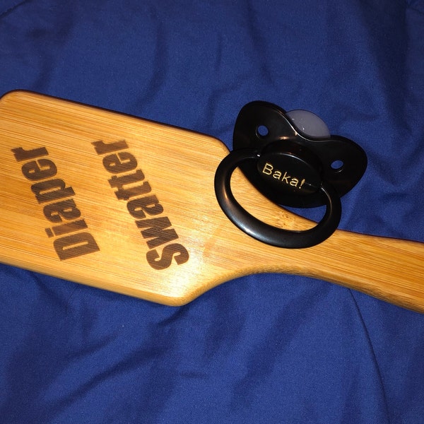 Personalized Bamboo Hairbrush Paddle - Adult ABDL BDSM Spanking Paddle ...