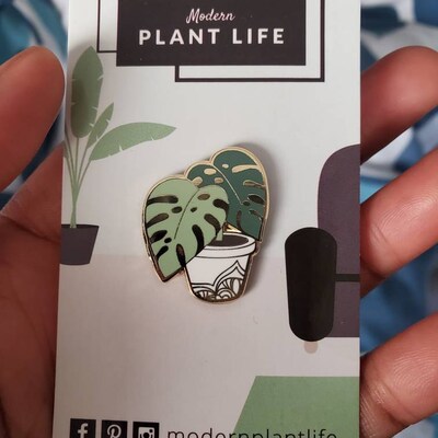 Plant Lapel Enamel Pins 1 Inch Tall Monstera Deliciosa - Etsy