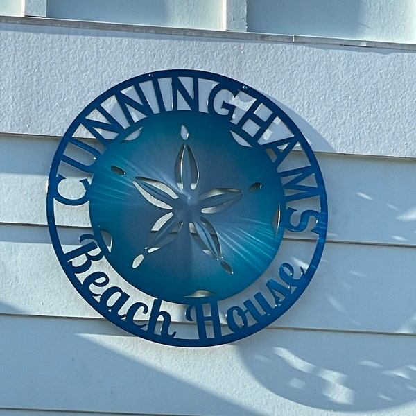 Personalized Metal Sand Dollar Sign - Customizable Weatherproof Door ...