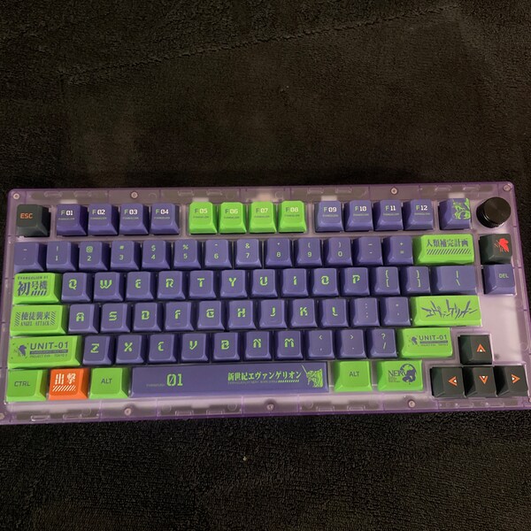 Eva Unit-01 Keycap Set, Cherry Profile, Coiled Cable Option, Artisan ...