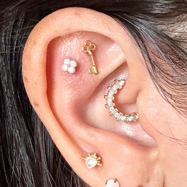 Adjustable Dainty CZ Nose Cuff Gold Silver Fake Nose Ring No Piercing ...