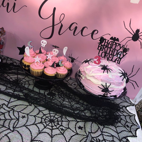 Halloween Themed Birthday Cake Topper, Personalized Happy Birthday Cake ...