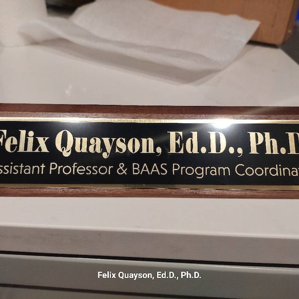 Desk Name Plate - Custom Engraved Name Sign - Personalized Wood Desk ...