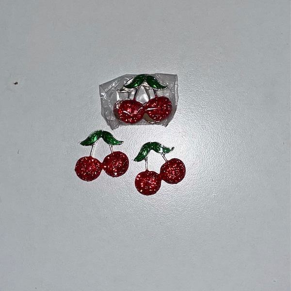 Cherry Rhinestone, Cherry Charms, Fruit Flatback, Metal Rhinestone ...