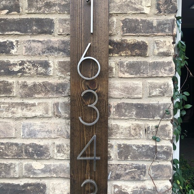 Home Wood Address Sign,modern Floating Number Wood Address Sign for ...
