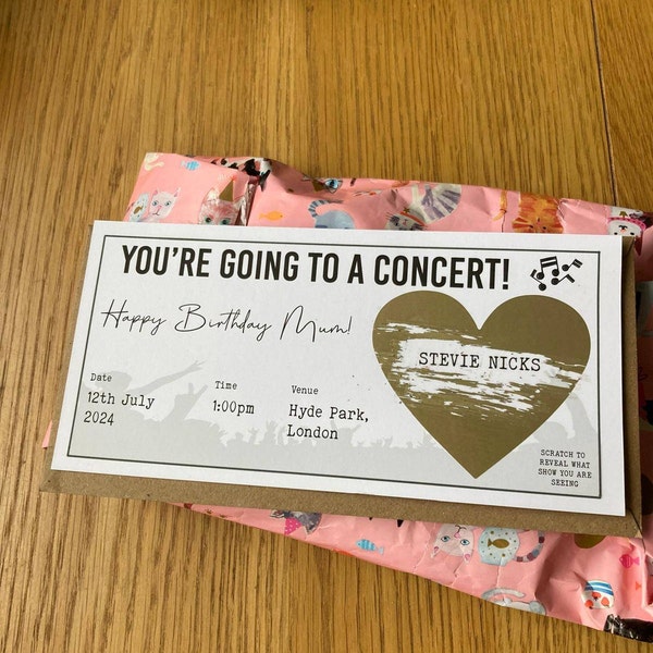 Personalised Surprise Birthday Card | Personalised Surprise Concert ...
