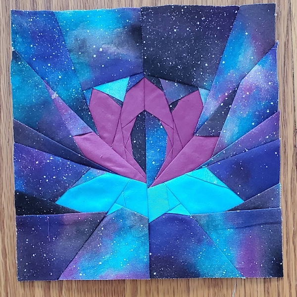 Lotus Flower Quilt Block Pattern: Auspicious Symbols (PDF Download) - Etsy