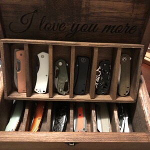 Pocket Knife Box With Removable Tray, Divided Knife Case, Gifts for Dad ...